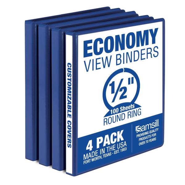 ・1/2-Inch Binder: Made of durable polypropylene/vinyl and chipboard, our three ring binder is ideal for light daily use ...