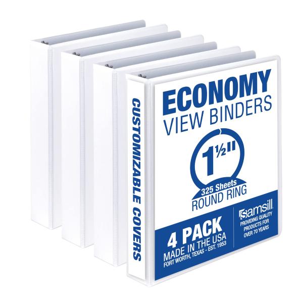 ・1 1/2-Inch Binder: Made of durable polypropylene/vinyl and chipboard, our three ring binder is ideal for light daily us...