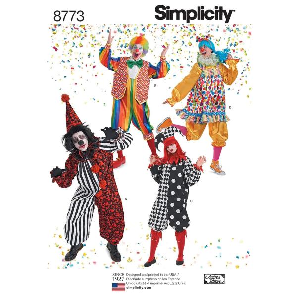 ・Includes sewing templates, sizing guidelines and easy to follow instructions to create (4) different unisex clown costu...