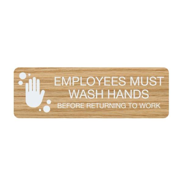 ・Includes: One 3" x 9" 'Employees Must Wash Hands' sign with a faux wood design.・Durable Material: Produced with quality...