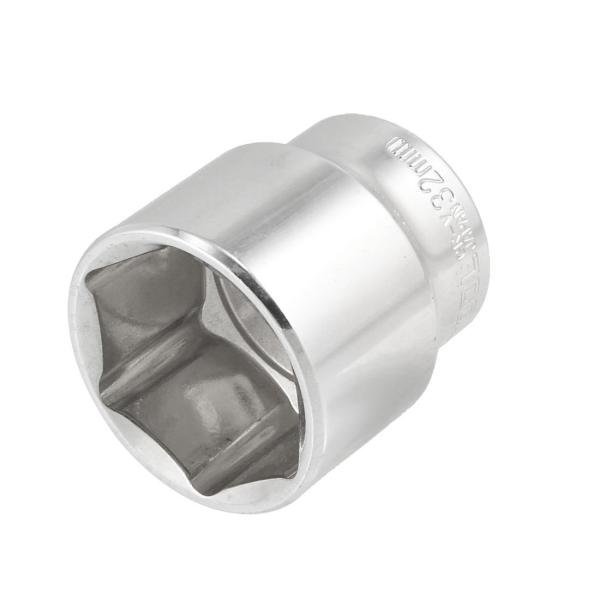 ・商品名：6点ソケット、六角ソケットの直径：32mm / 1.26」・正方形ソケットの直径：12.7mm / 1/2' '、寸法：4.3×4.2cm / 1.7' '×1.6' '（L * D）・材質：クロームメッキメタル、メインカラー：シ...