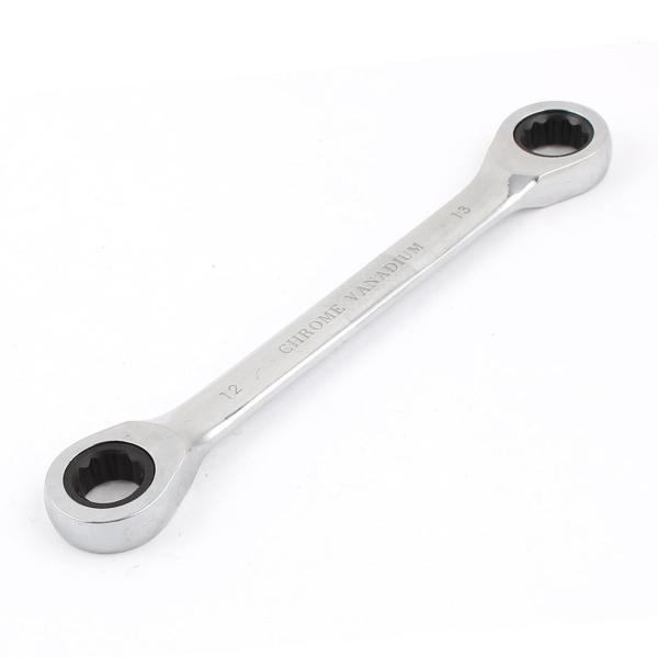 ・製品名：ダブルリングラチェットスパナ;材料：金属・リングの直径：12 mm、13 mm、外形サイズ（約）：17 x 2.5 x 1 cm /6.6' 'x 1' 'x 0.4' '（L * W * T）・カラー：シルバートーン・重量：11...