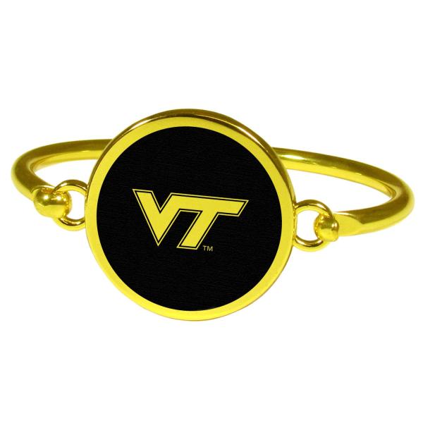 ・Officially licensed college product・The bracelet has an easy to Use hook and Eye clasp・Beautiful Gold toned bangle brac...