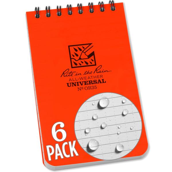・WEATHERPROOF PAPER: 100 pages / 50 sheets per pocket notepad. All-weather paper won't turn to mush when wet and will re...