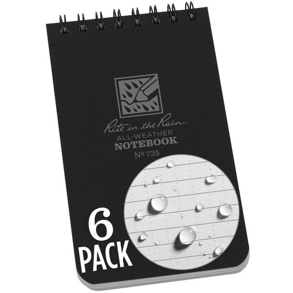 ・WEATHERPROOF PAPER: 100 pages / 50 sheets per pocket notepad. All-weather paper won't turn to mush when wet and will re...