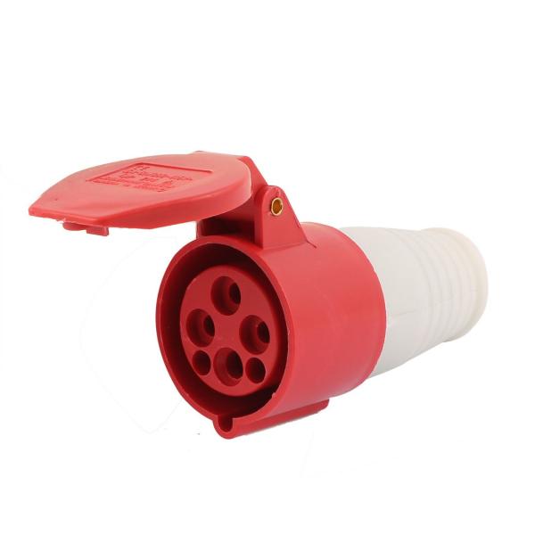 ・製造国：中国、材質：PVC、純重量：139g・パッケージ内容：1×産業用ソケット、モデル：TYPE214、メインカラー：レッド、グレー・フィットケーブル直径：38〜50mm、定格：AC 380V〜415V 16A・アースコンタクト位置：6...