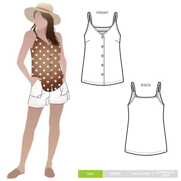 ・Style Arc sewing pattern for a women's camisole. Style Arc's industry-based patterns are now available for you to sew a...