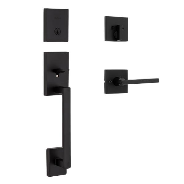 ・HANDLESET WITH DEADBOLT: Use on exterior front doors with two bore holes, comes with interior lever and locking deadbol...