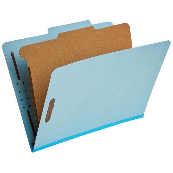 ・Classification file folders in Light Blue (10-pack), each with 1 internal divider; ideal for letter size 8.5 x 11-inch ...