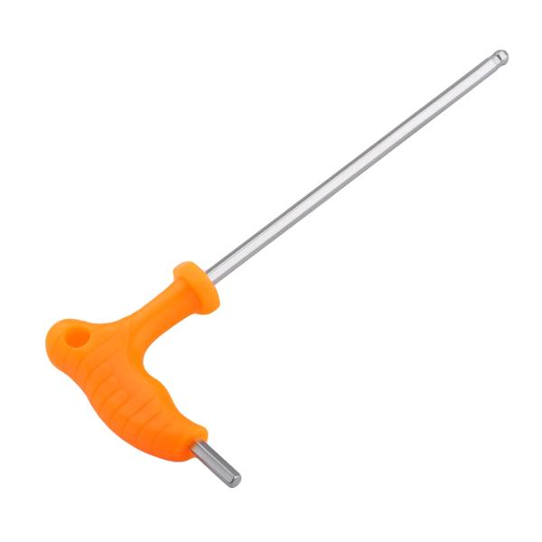 Utoolmartの4mm Pグリップ（プラスチックハンドル）ボールポイント六角レンチ、マグネット付。クロムバナジウム鋼（CR-V）製で高強度。磁力でネジを保持でき、狭い場所の作業に適します。ボールポイント先端で約25度の斜め差しにも対応します。