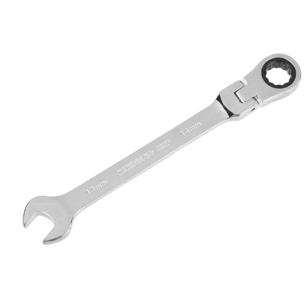 ・【Dimension】- The total length of the ratchet wrench is 205mm / 8.07-inch, the open end and box end Size is 14mm / 0.55-...