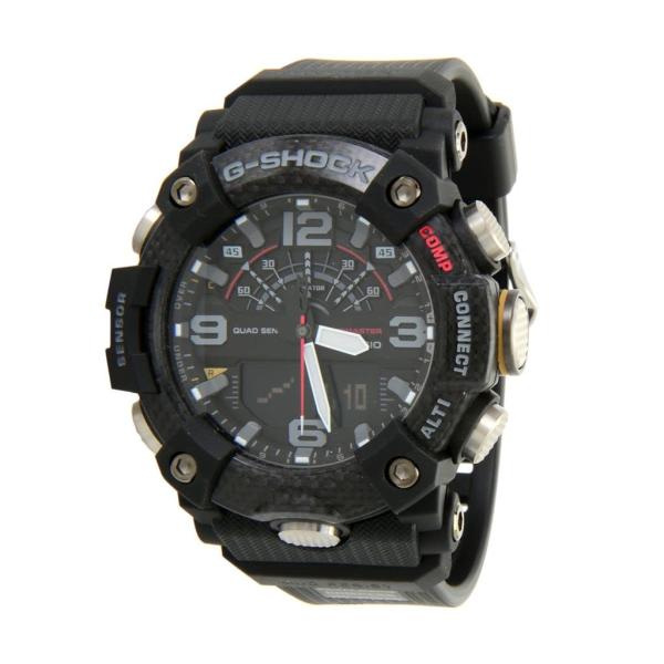 ・This watch features a carbon core guard structure case, in black with grey accents, that allows the internal mechanics ...