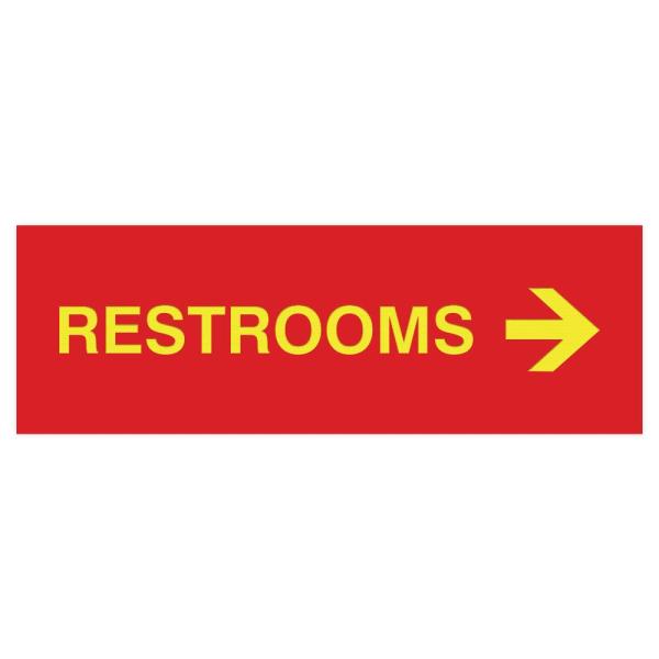 ・Clear Directional Guidance - Points guests and customers to the restroom with an easy-to-understand right arrow design....