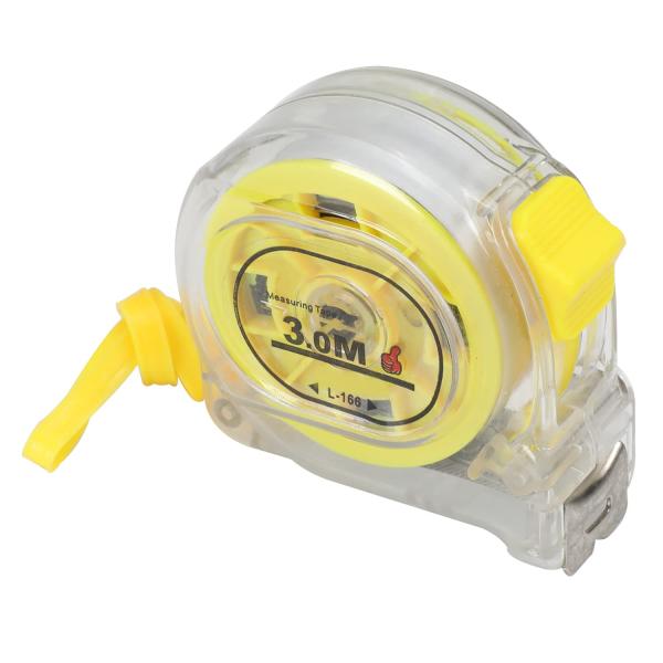 ・【Dimension】- 3m / 9.8ft Tape Measure; Tape material: Steel; Case Material: Plastic;Accuracy: 1mm;Tape Surface: White pa...