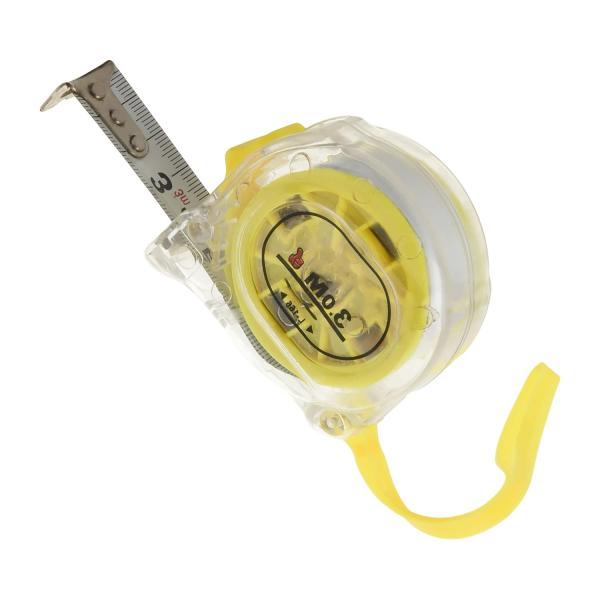 ・【Dimension】- 3m / 9.8ft Tape Measure; Tape material: Steel; Case Material: Plastic;Accuracy: 1mm;Tape Surface: White pa...