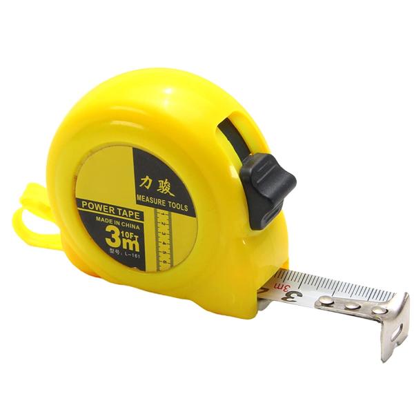 ・【Dimension】- 3m / 9.8ft Tape Measure; Tape material: Steel; Case Material: Plastic;Accuracy: 1mm;Tape Surface: White pa...