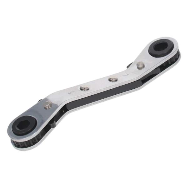 ・Utoolmart（ユートゥールマート）のオフセット両口リバーシブルラチェットレンチ。6mm×7mm、6角・12角混在、クロムバナジウム鋼製、クロームメッキ仕上げ。・熱処理・ドロップフォージド製法で最高強度と長寿命を実現。ミラーポリッシュ...