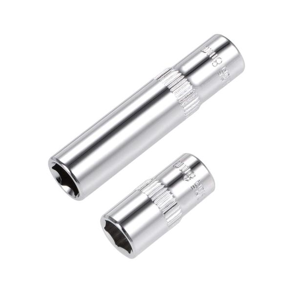 ・【SIZE】1/4-inch drive, 8mm 6-point socket, 25mm (1-inch) and 50mm (2-inch) total length.・【CR-V STEEL】Made of premium chr...