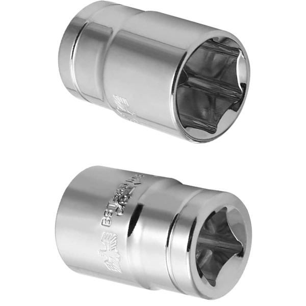 Utoolmart製1/2インチ差込角・5/8インチサイズの6点式スタンダードソケット2個セット。クロームバナジウム鋼製・鏡面クロームメッキ仕上げで強度と防錆性を両立。面接触設計でナット角をなめにくく、薄肉浅型構造で狭いスペースにも対応。自...