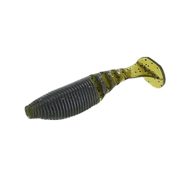 ・入数: 5本入・LENGTH: 4inch(90mm)・Weight: 9.3g・Color: No.297 Green Pumpkin・力強いスイミングモーションを起こすスイムベイトタイプのザコです。