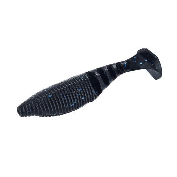 ・入数: 5本入・LENGTH: 4inch(90mm)・Weight: 9.3g・Color: No.021 Black With Blue Flake・力強いスイミングモーションを起こすスイムベイトタイプのザコです。