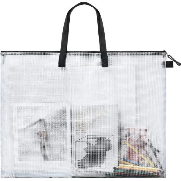 ・Package included: come with 1 piece transparent art portfolio bags with durable zipper and carrying straps, transparent...