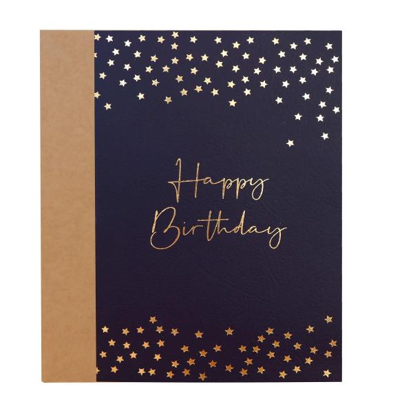 ・Included in the Set - Each pack contains one beautifully designed dark blue starry Happy Birthday Greeting Card along w...