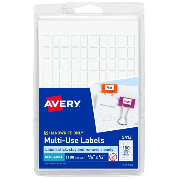 ・Label stickers hold strong with removable adhesive designed to stick firmly, but will peel away cleanly and easily when...