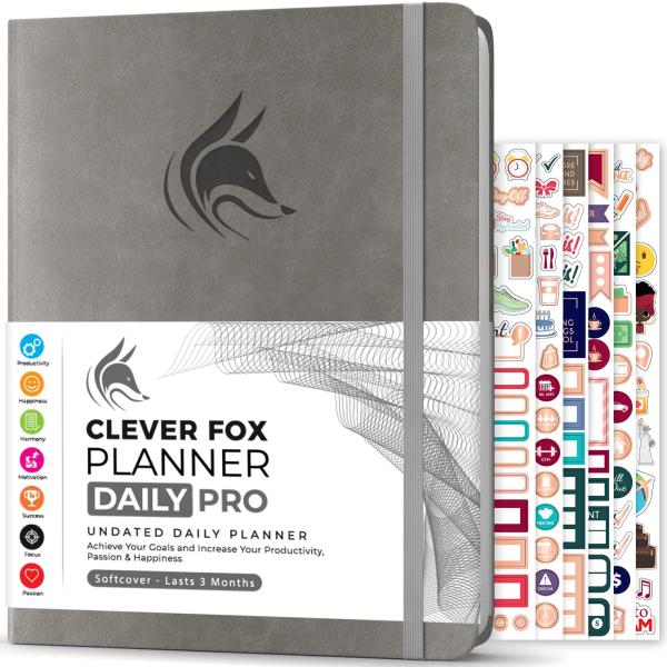 ・集中力を維持して生産性を向上: Clever Fox Daily Planner Proは、先進的な日付のないデイリープランナーで、人生のビジョンを作成し、目標を定義して分解し、これらの目標をアジェンダに取り入れるのに役立ちます。・毎日を...