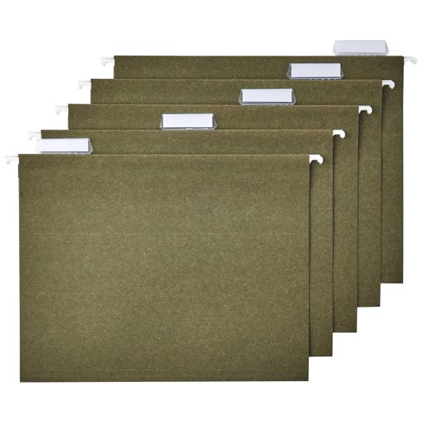 ・Hanging file folders (75-pack) holds 8.5 x 11-inch letter-size documents and folders・Adjustable 1/5-cut clear plastic t...