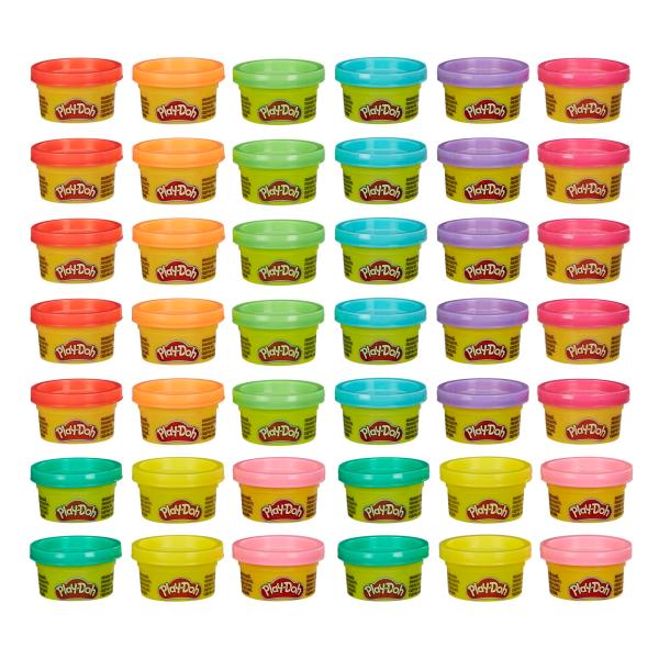 ・42 mini Play-Doh cans in assorted colors for sharing creativity・Non-toxic, wheat-free modeling compound for ages 2 and ...