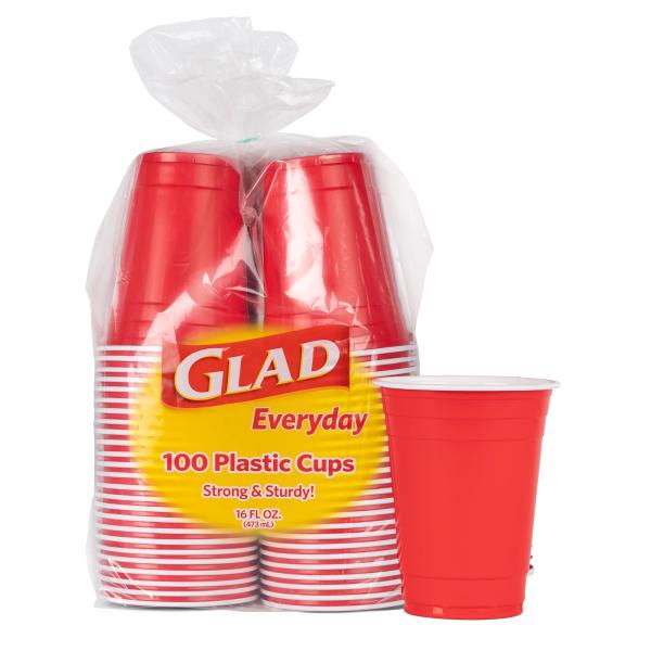 ・CLASSIC PLASTIC PARTY CUPS - Make any gathering or event a party when you use Glad Everyday red plastic party Cups. Red...
