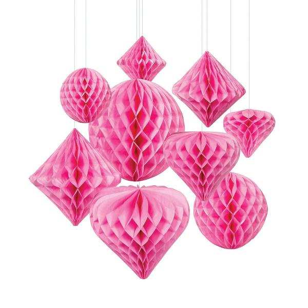 ・EYE-CATCHING DESIGN: Our Vibrant Pink Paper Honeycomb Hanging Decorations feature stunning assorted designs that add a ...