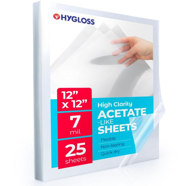 ・12" x 12" ACETATE SHEETS FOR CRAFTING ＆ DIE CUTTING - Designed for crafting and Cricut materials, these acetate transpa...