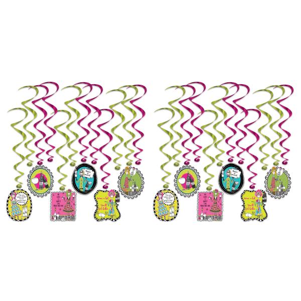 ・米国製。・パッケージには24本の吊り下げ用スパイラルが入っています。・12個のプレーン渦巻きと12個の渦巻きが添付されます。・スパイラルはライトグリーンとピンクの色のメタリックプラスチック製で、アイコンは耐久性のあるカードストック紙で作ら...