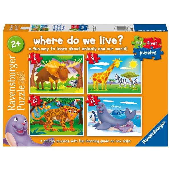 ・These 4 chunky puzzles are a fun way to learn about animals and our world! Perfect educational Toys for 2 year olds・Bes...