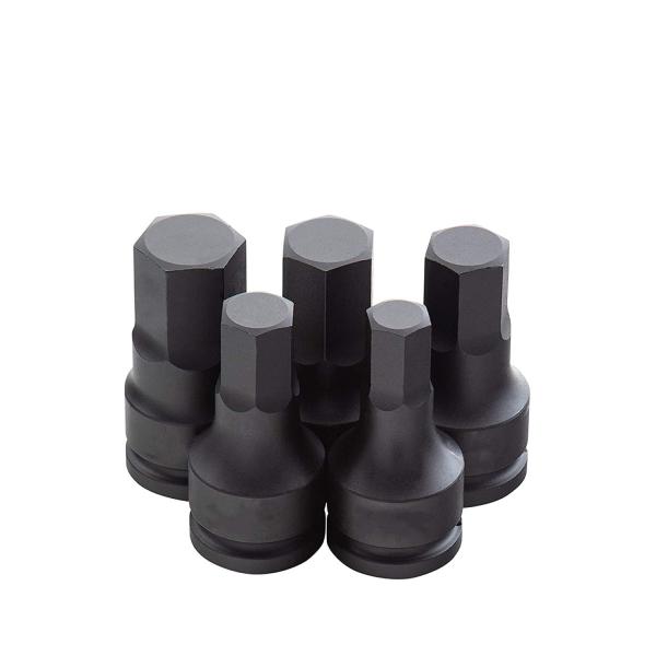 3/8インチ差込角（約9.5mm）対応のH8六角ドライバービット（Utoolmart）。Cr-Mo鋼一体成型で高強度を維持し、マンガンリン酸塩処理で長寿命化。全長60mm。自動車・機械設備のボルト締めに幅広く対応。