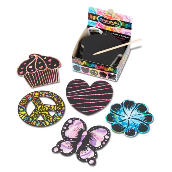 ・Scratch messages, doodles, designs, pictures, patterns, and more on shaped Scratch Art notes to reveal swirls of color ...