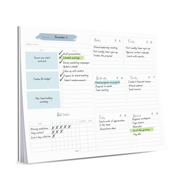 ・整理整頓と生産性を維持 - このウィークリーカレンダーパッドは、シンプルなレイアウト、完璧な生産性プランナー、学習ツールで、タスクの優先順位付けに役立ちます。 在宅勤務は必需品です。・厚手のプレミアムペーパー - 他のデイリーTo Doリ...