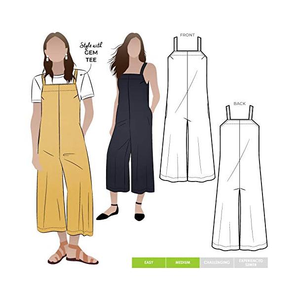 ・This is a casual pull-on women's jumpsuit sewing pattern by Style Arc. Step out in style wearing this all-season jumpsu...