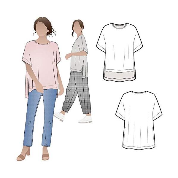 ・This is a women's tunic sewing pattern from Style Arc. This relaxed-fit, square-shaped tunic features a round neck, sid...
