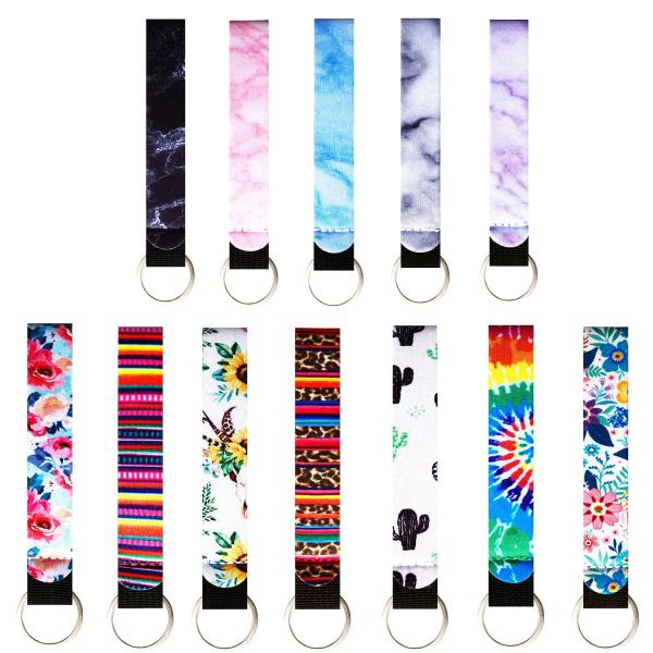 ・Package content: you will receive 12 neoprene wristlet keychain of different colors and patterns; So many wristlet keyc...