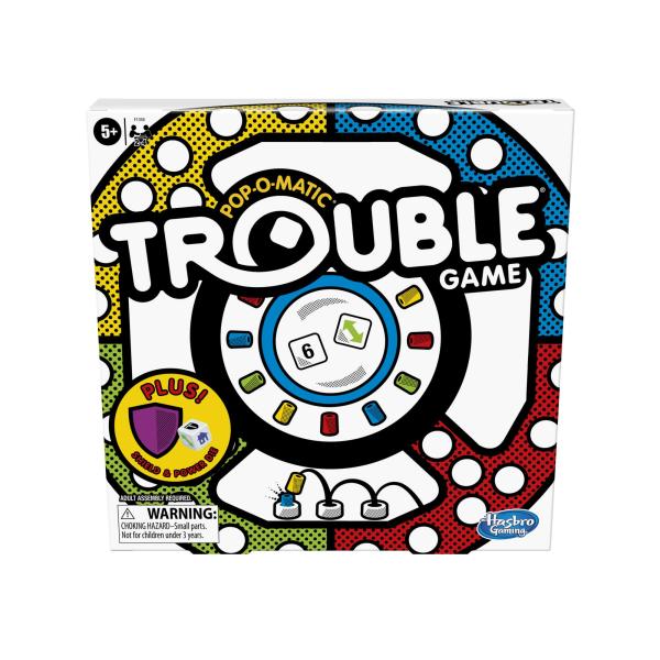 ・INCLUDES 2 DICE: This Trouble game amps up the fun with a number die and a symbol die in the Pop-o-Matic dice roller; t...