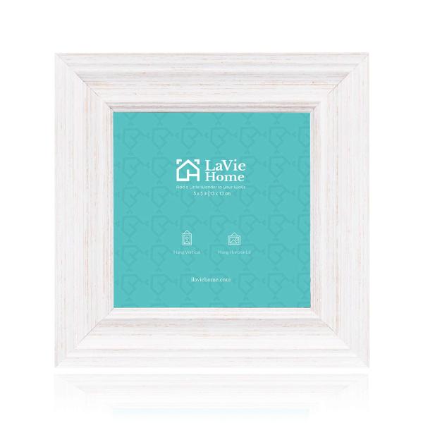 ・CLASSIC DESIGN - LaVie Home 5x5 Distressed White picture frame has a classic design that fits any decor,whether it's mo...