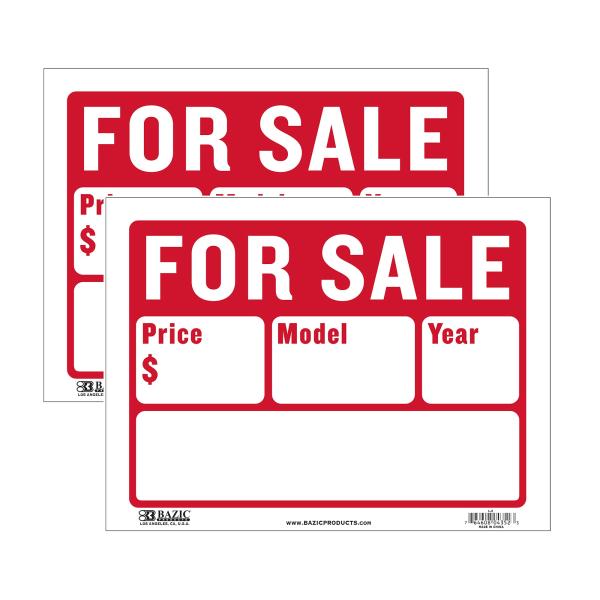 ・12 X 16 INCH LARGE BANNER. Red background with white text. The high contrast lettering ensures high visibility from a d...