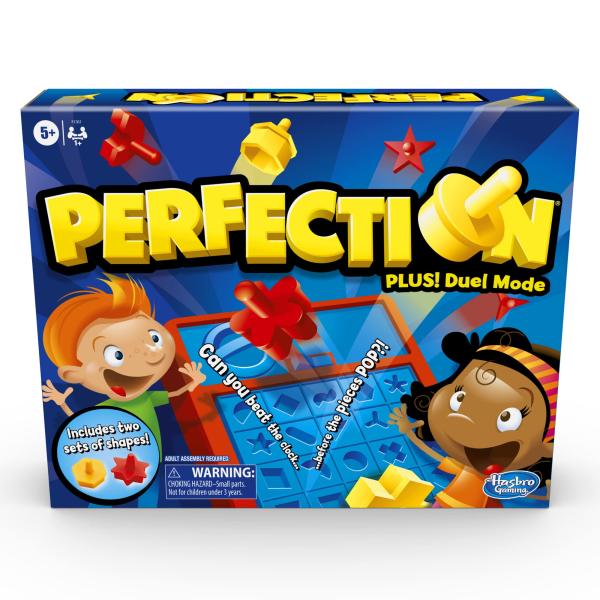 ・DUEL OR SINGLE PLAYER MODE: This edition of the Perfection board game features Duel mode, where 2 kids race at once to ...