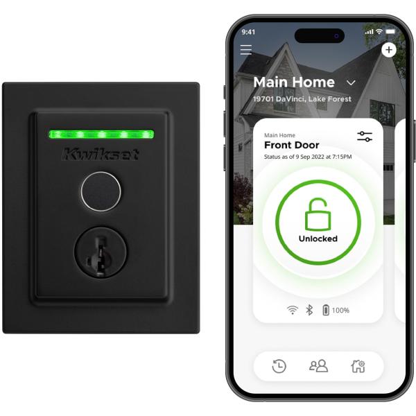 ・CONTROL FROM ANYWHERE: Wi-Fi enabled smart door lock (no hub required), use the Kwikset app to remotely lock and unlock...