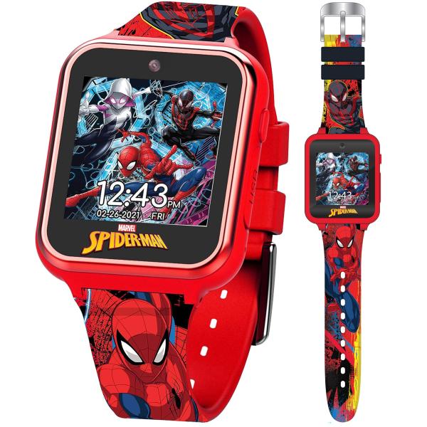 ・Interactive Spider-Man-themed smartwatch featuring bold printed silicone straps and superhero designs・Includes 10 custo...