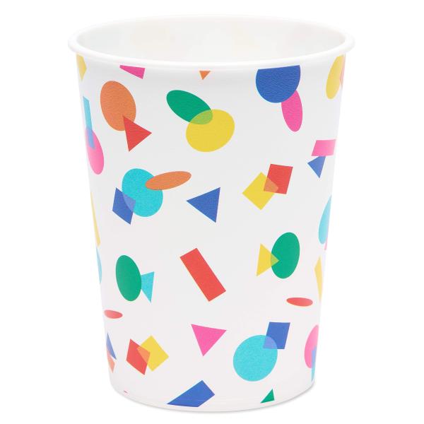 ・8 reusable plastic cups・Holds 16 oz・Dishwasher safe top rack only; BPA-free; and Made in the USA・Each cup features wrap...