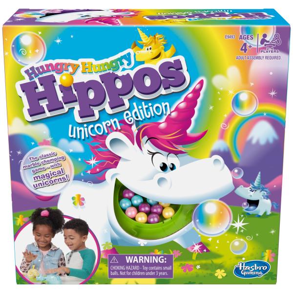 ・CHOMPING UNICORNS: It's a fun twist on Hungry Hungry Hippos, the classic marble chomping game. This Unicorn Edition of ...